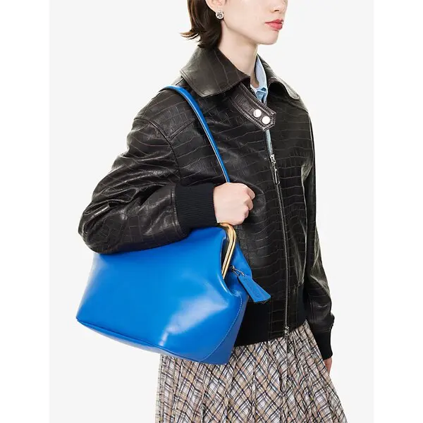 バッグ Coach Kisslock & Turnlock Hand Bag sky Coach Kisslock 27 Leather Shoulder Bag - Deep Sky | Editorialist